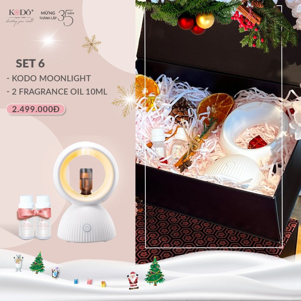 Set 6 Hộp Quà Giáng Sinh Máy Khuếch Tán Moonlight, Tinh dầu nước hoa Kodo - Kodo