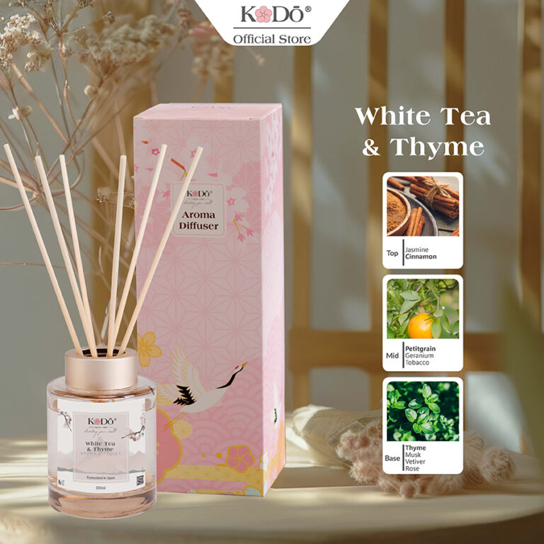 Bộ Que Khuếch Tán Tinh Dầu Nước Hoa White Tea & Thyme (100ml) - Kodo